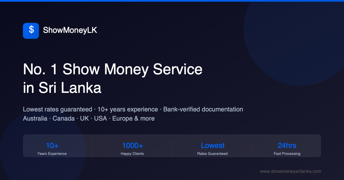 South Korea Visa Show Money Requirements Sri Lanka 2026 | Bank Balance ...